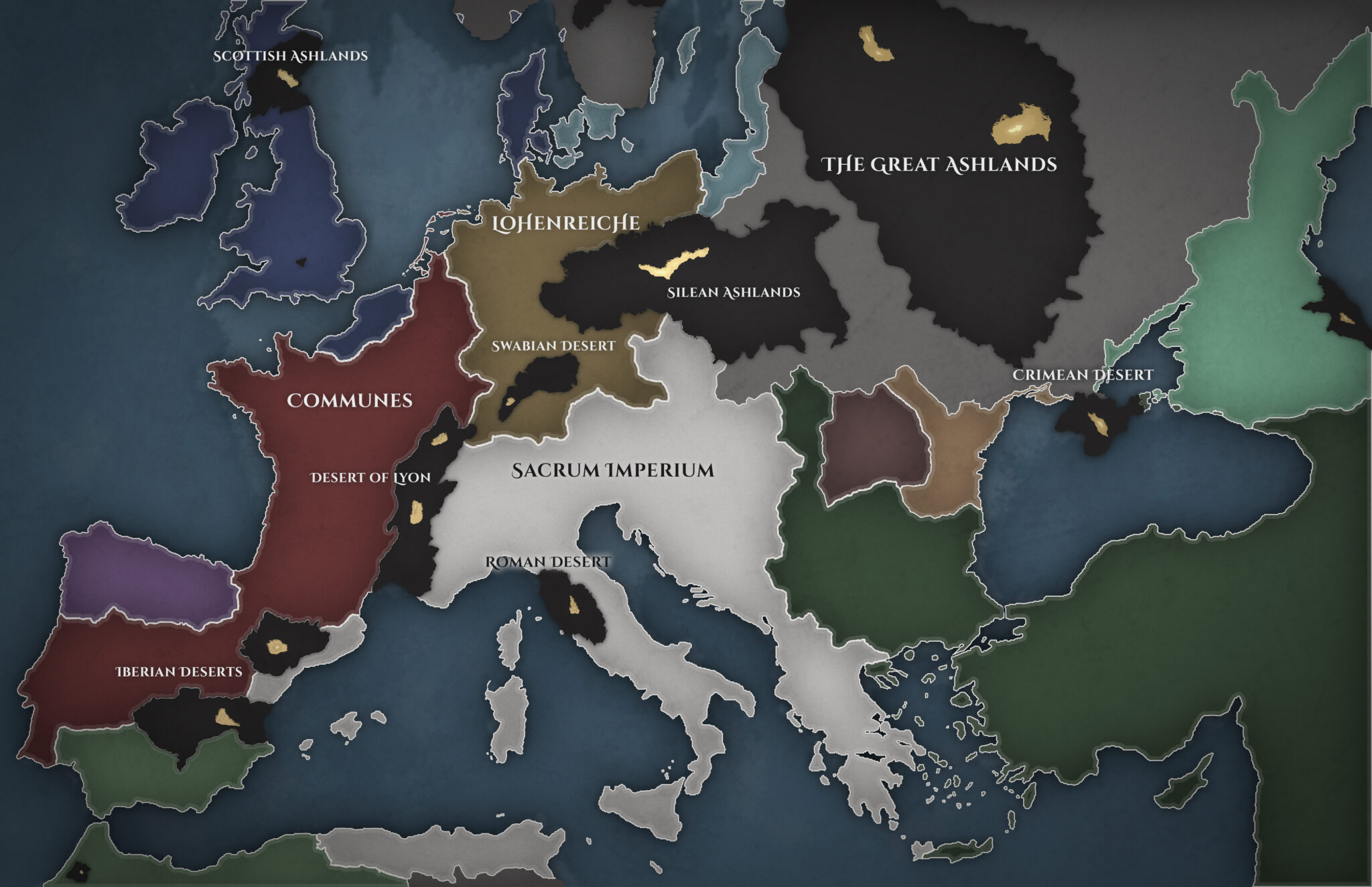 Maps of Veil of Ashes: Europe | Greifenmaer – Games Studio